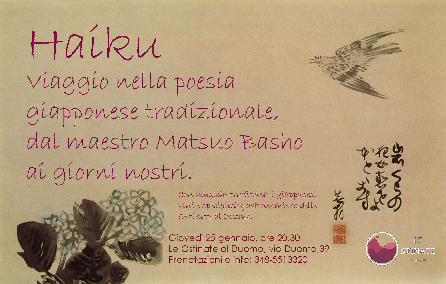 "Un vino/un libro", serata dedicata alla poesia giapponese - La Città ...